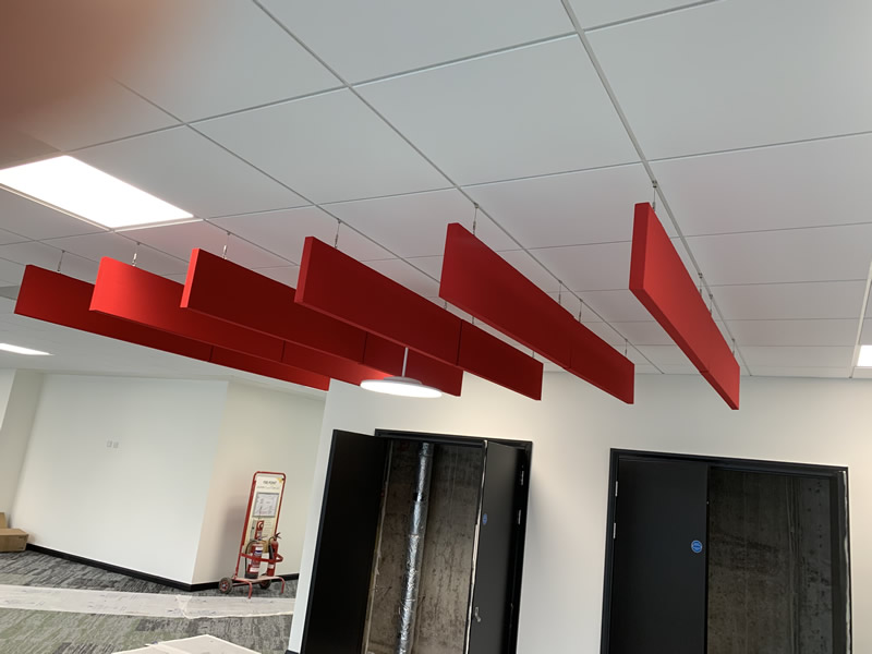 Horizontal acoustic ceiling panels