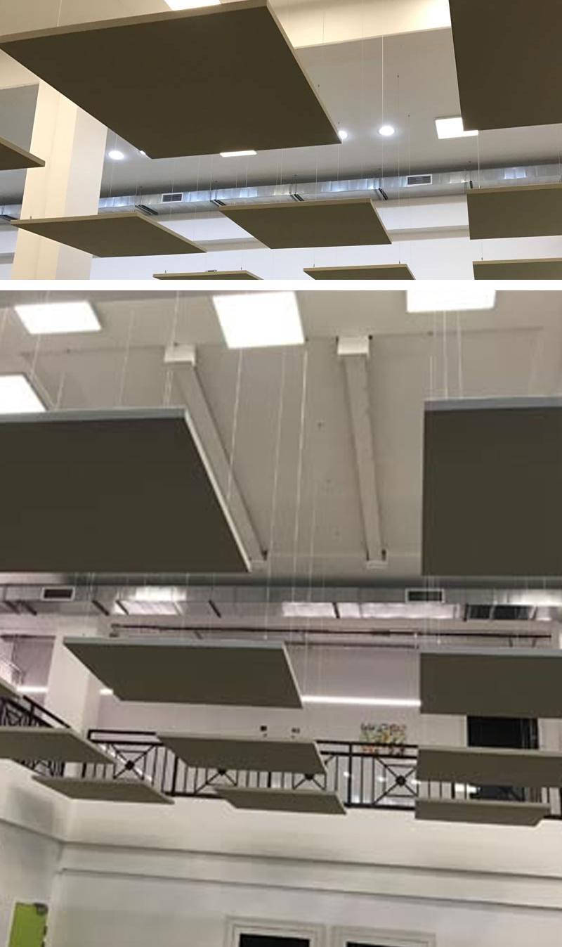 Suspended ceiling acoustic panels installed in new London offices.