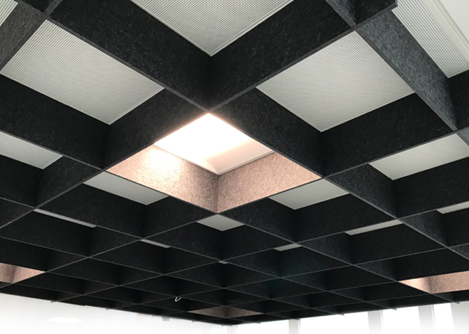 Sound absorbing grid system